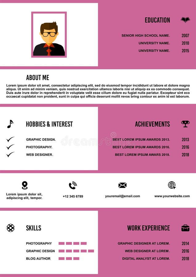 A4 Curriculum Vitae / Resume Design Template Vector. Stock Illustration ...