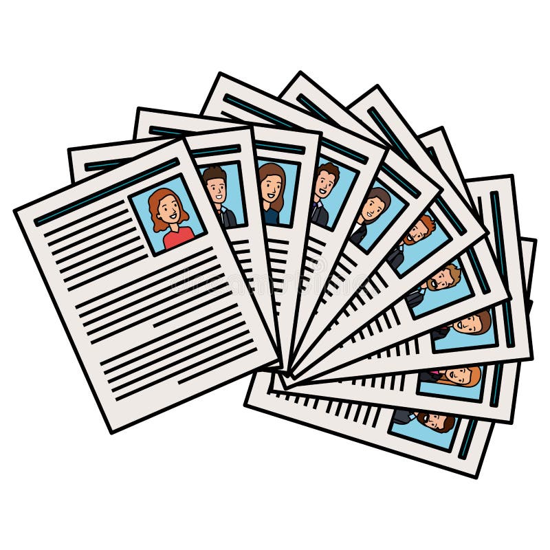 Curriculum Vitae Set Documents Stock Illustration - Illustration of ...