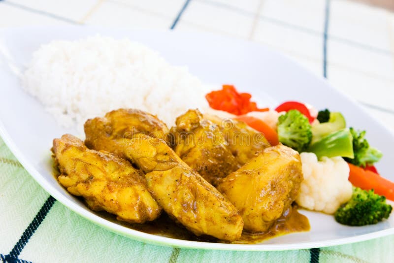 Curried Chicken with Rice stock photo. Image of vegetables - 2567112