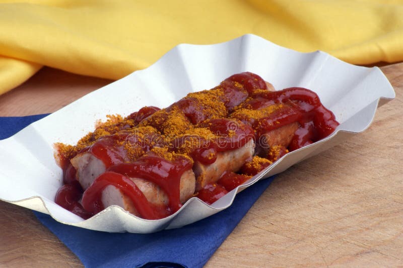 Curried Sausage with Ketchup Stock Image - Image of curried, food: 13895537
