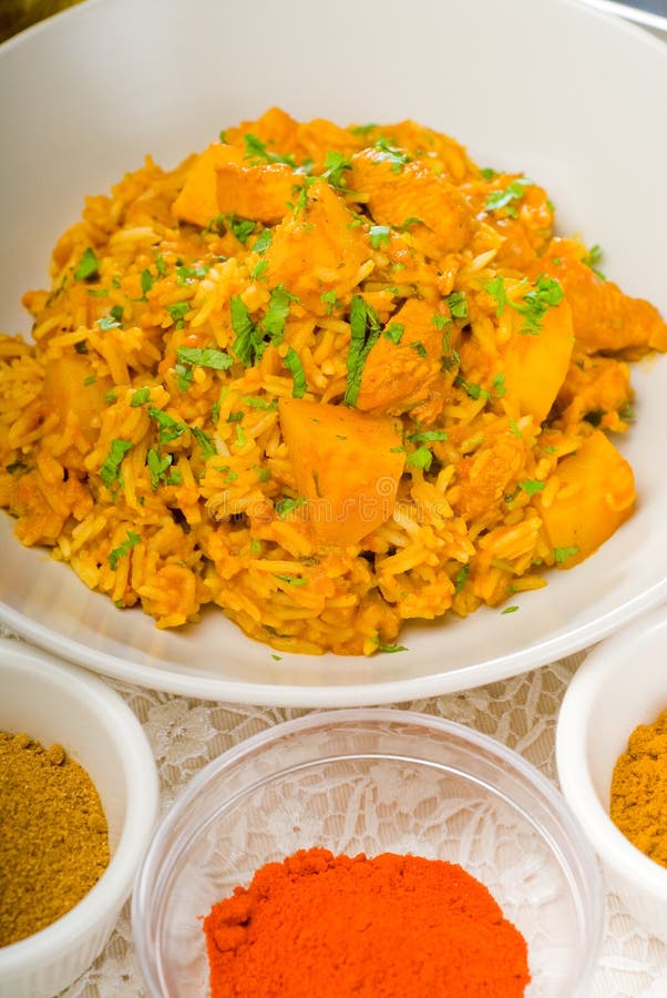 Curry Beef Rice and Potatoes Stock Image - Image of olive, chinese ...