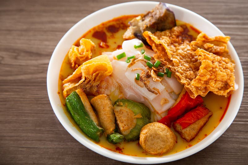 Curry Chee Cheong Fun or Rice Noodle Stock Photo - Image of noddle ...