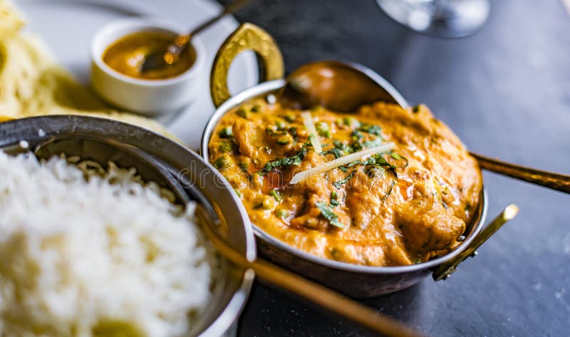 Curry Chicken Served in an Indian Restaurant Stock Image - Image of ...