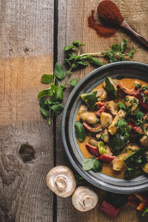 Curry Chicken Vegetable Fresh Food Stock Photo - Image of bowl, india ...