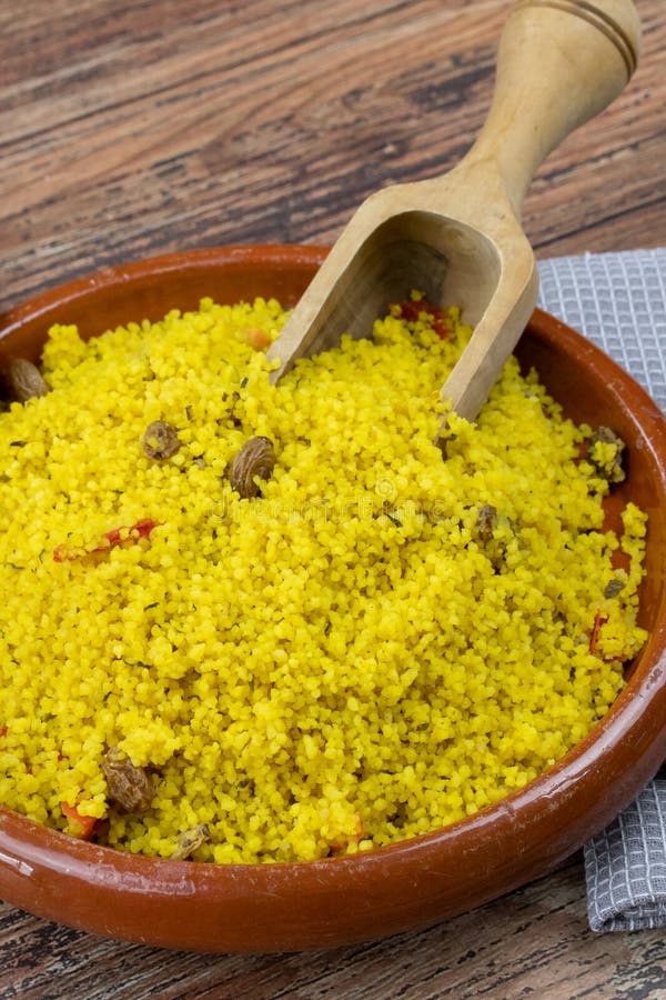 Curry couscous dish stock image. Image of table, pepper - 215716821