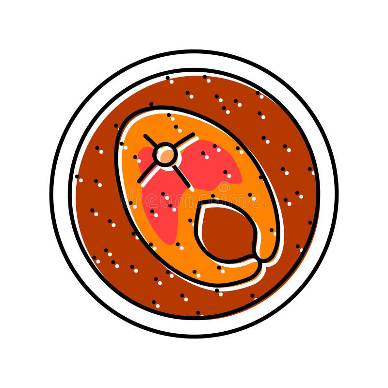 Curry Fish Color Icon Vector Illustration Stock Vector - Illustration ...