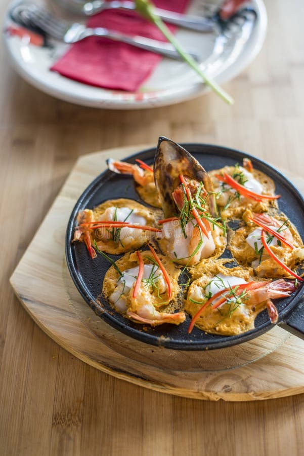 Curry Fish Mixed Spicy and Herb Ho Mok Stock Image - Image of menu ...