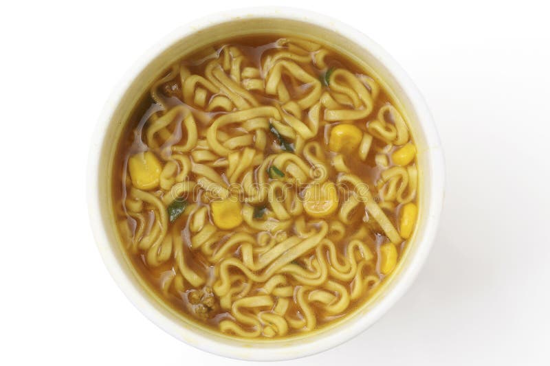 Curry Flavored Instant Noodles in a Plastic Cup Stock Image - Image of ...