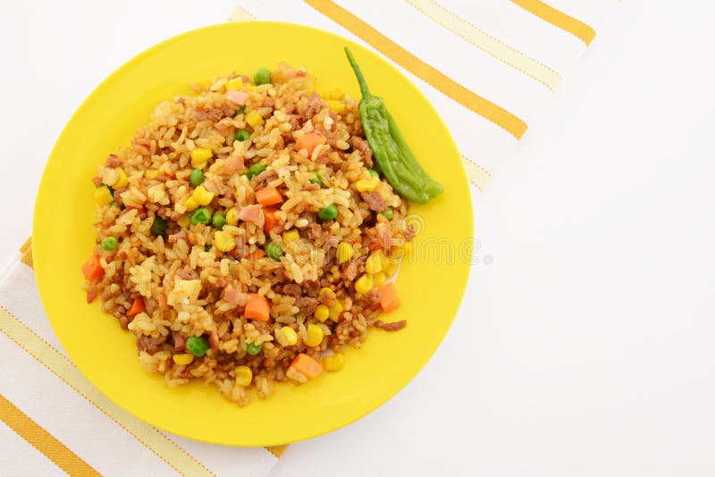 Curry fried rice stock photo. Image of kitchen, cooked - 127381352