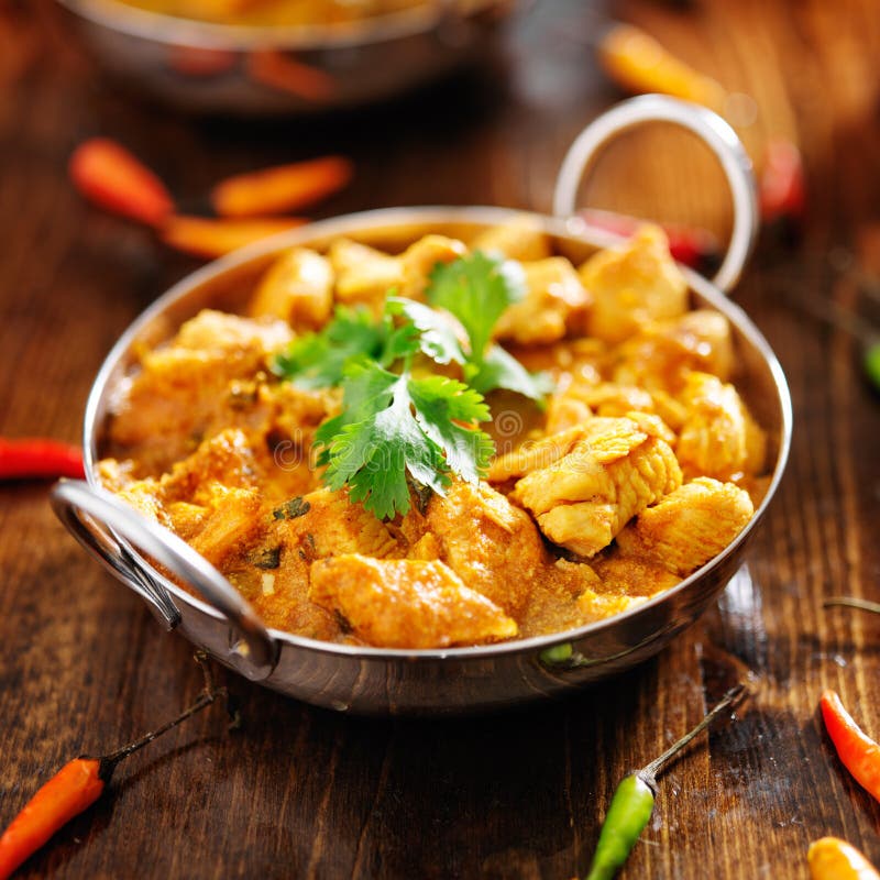 Curry Indio Del Pollo En Plato Del Balti Imagen de archivo - Imagen de ...