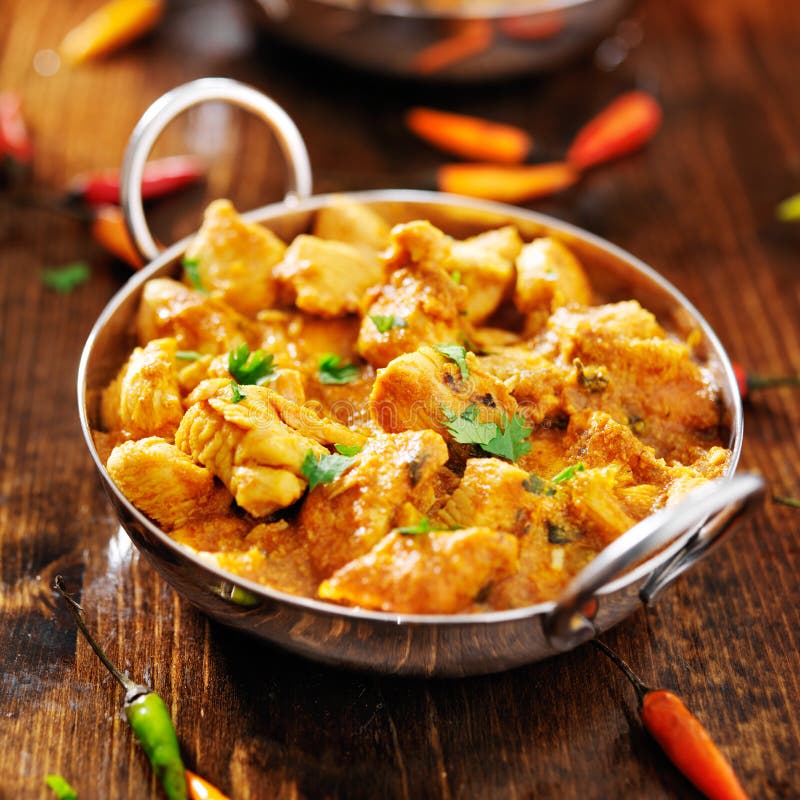 Curry Indio Del Pollo En Plato Del Balti Imagen de archivo - Imagen de ...