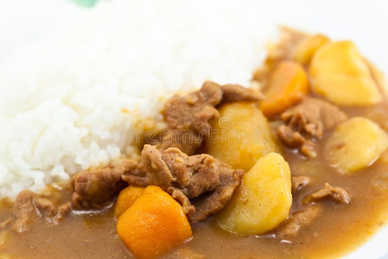 Curry pork with rice stock image. Image of japanese, food - 20404759