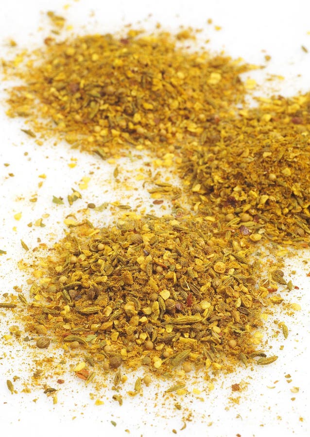 CURRY POWDER AGAINST WHITE BACKGROUND Stock Photo - Image of studio ...