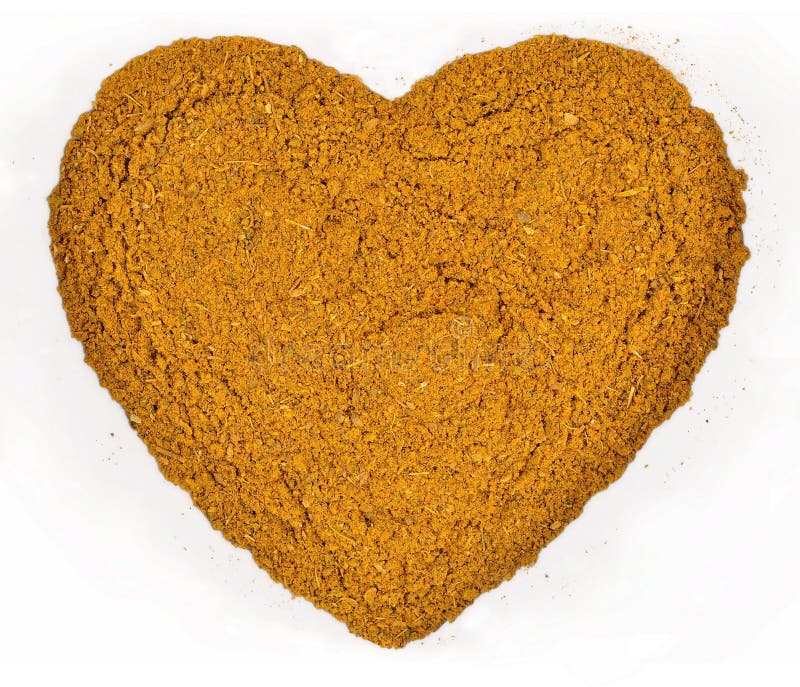 Curry Powder in the Form of Heart on a White Stock Photo - Image of ...