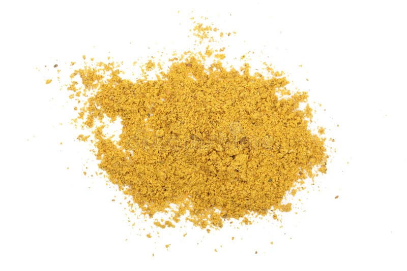 Curry Powder Isolated on White Background. Top View Stock Image - Image ...