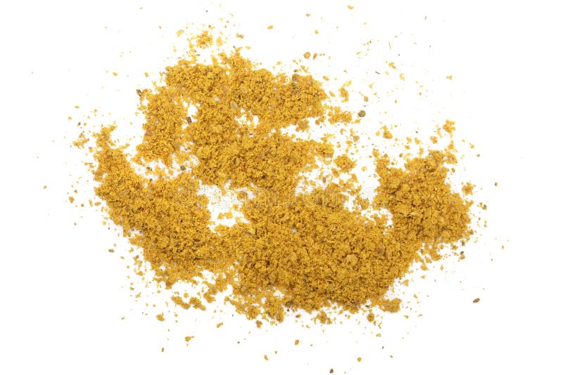 Curry Powder Isolated on White Background. Top View Stock Image - Image ...