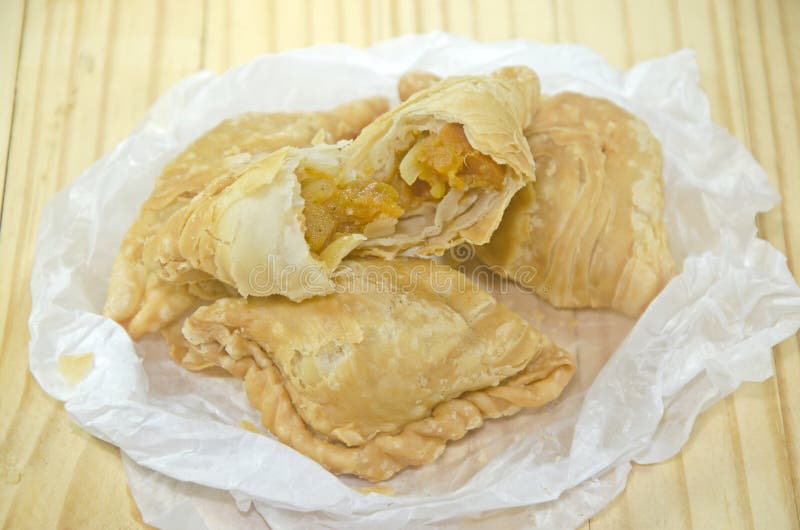 Curry Puff Chicken stock image. Image of white, background - 57119249