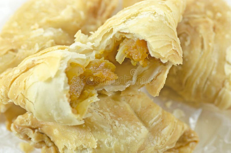 Curry Puff Chicken stock image. Image of yellow, baked - 57119337