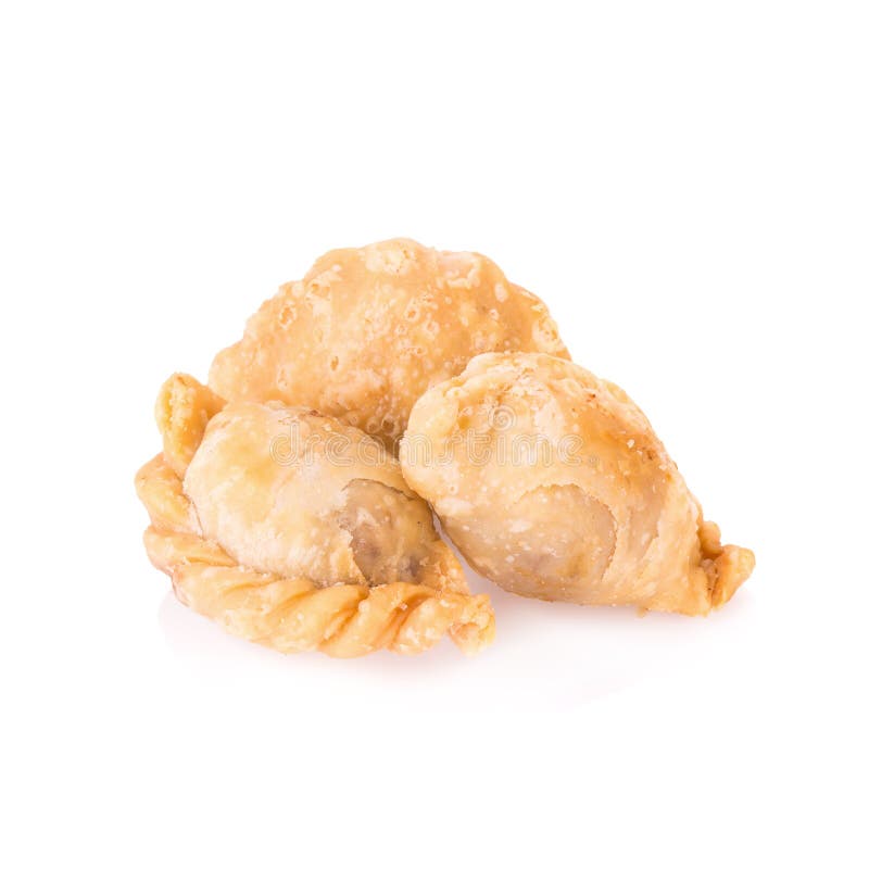 Curry Puff Pastry Isolated on White Stock Photo - Image of pastry ...