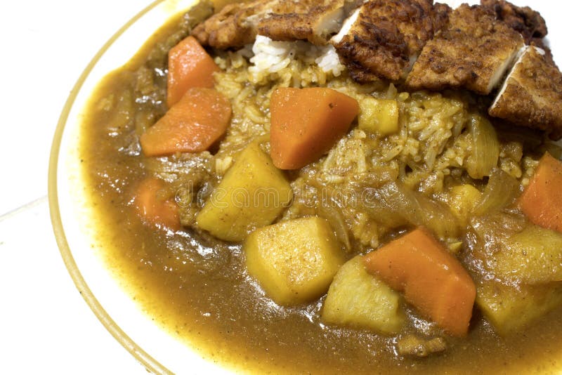 Curry rice with fried pork stock photo. Image of indian - 183262870