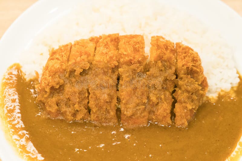 Curry rice with fried pork stock photo. Image of rice - 85255720