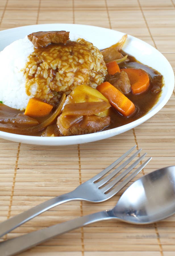 Curry rice , Japanese food stock image. Image of plate - 33718085