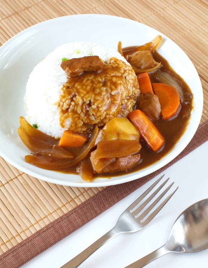 Curry rice , Japanese food stock image. Image of oriental - 33721325