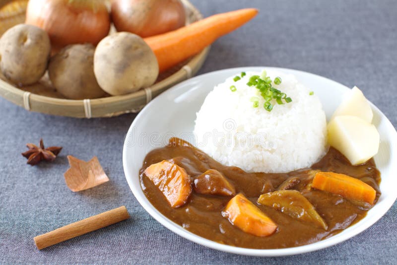 Curry rice , Japanese food stock photo. Image of chicken - 33741268