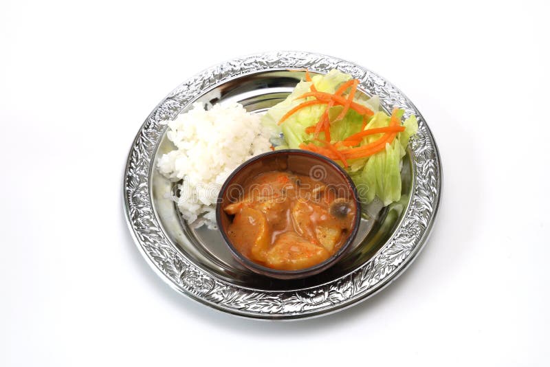 Curry and Rice on the Plate Stock Image - Image of white, tasty: 153928831