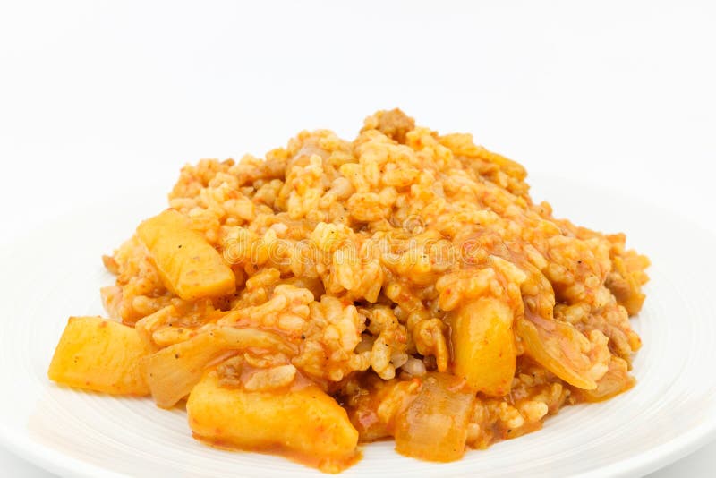 Curry Rice on White Background Stock Photo - Image of cooking ...