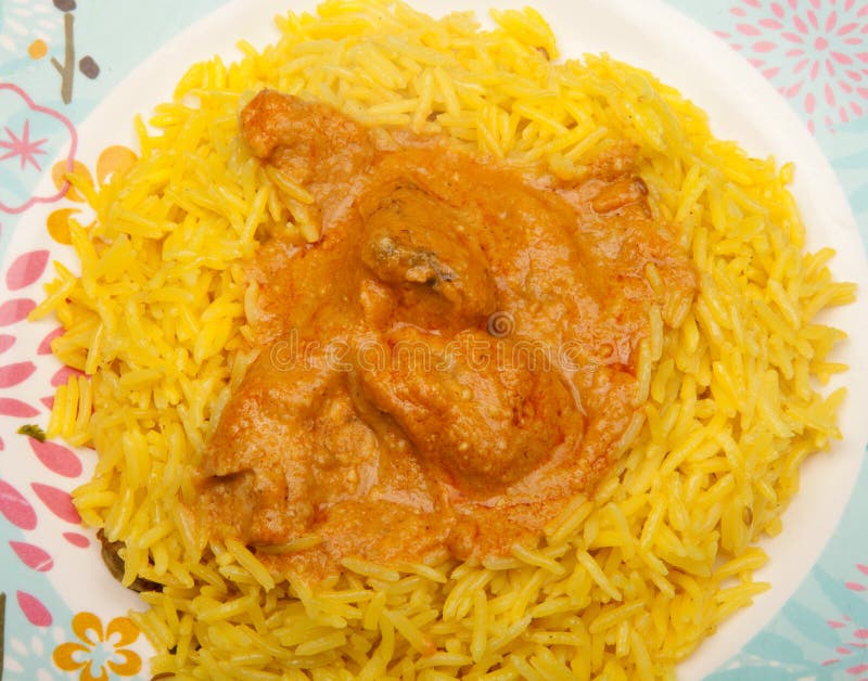 Curry Tikka Masala Reis Pilaf Korma Stockbild - Bild von umhüllung ...