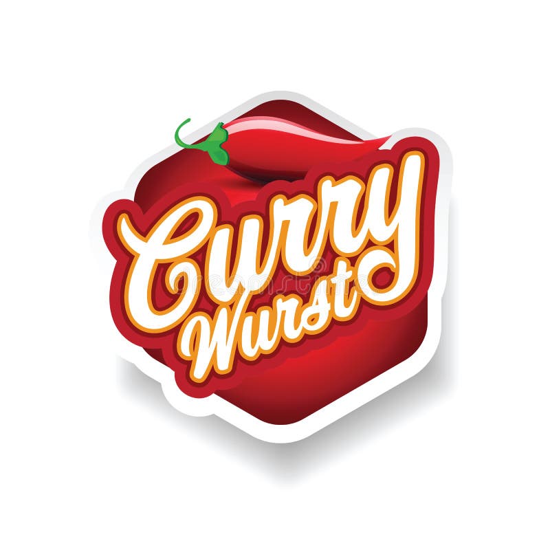 Curry Wurst German Food Sign Stock Vector - Illustration of tomato ...