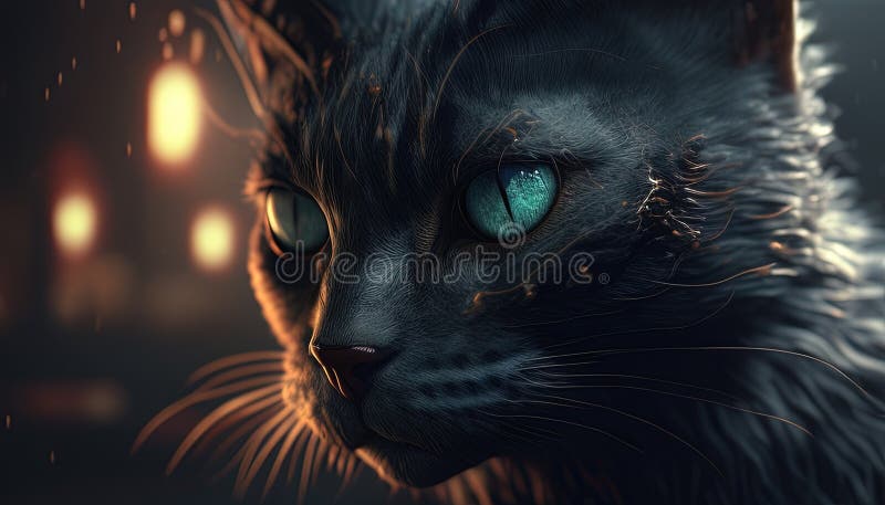 Cursed Cat Digital Art Illustration, Generative AI Stock Illustration ...
