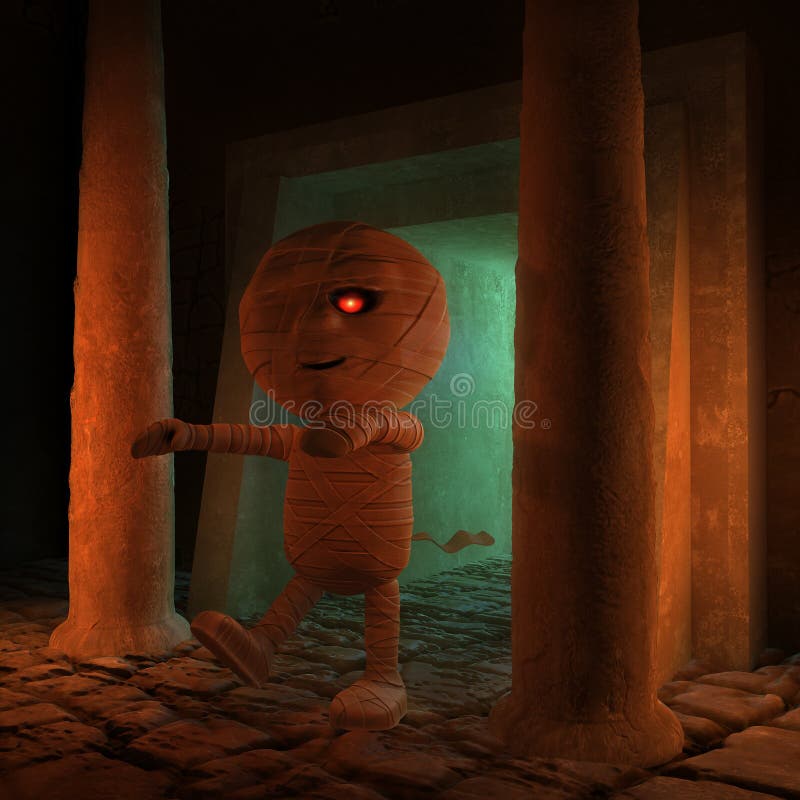 Cursed 3d Egyptian mummy stock illustration. Illustration of character ...