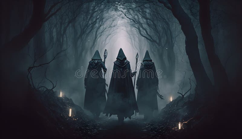 The Cursed Forest: Witchers Realm Stock Illustration - Illustration of ...