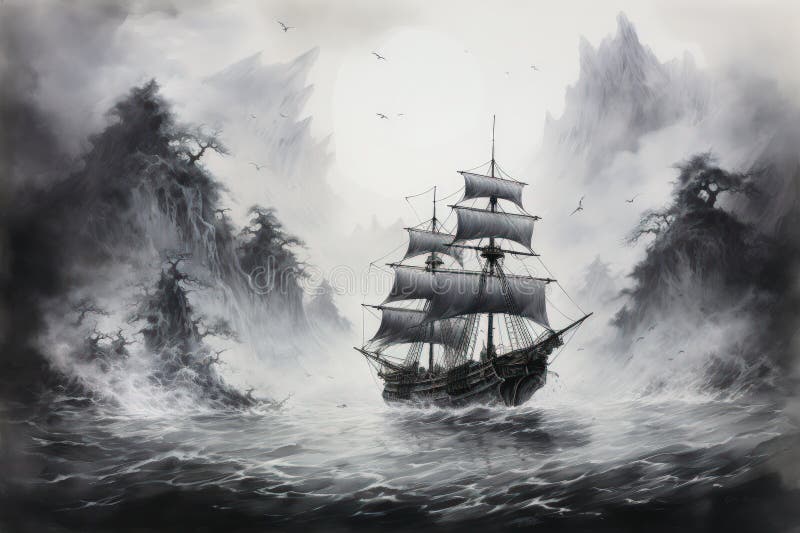 Cursed Ghost Ships, Forever Sailing the Seas with Ghostly Crews Seeking ...