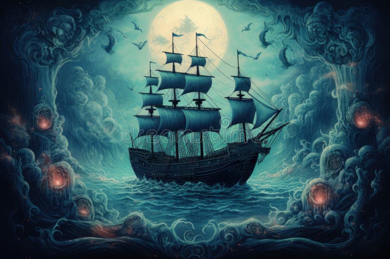 Cursed Ghost Ships, Forever Sailing the Seas with Ghostly Crews Seeking ...