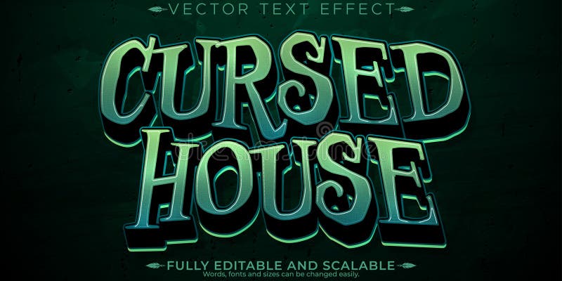 Cursed House Text Effect, Editable Haunted and Spooky Customizable Font ...