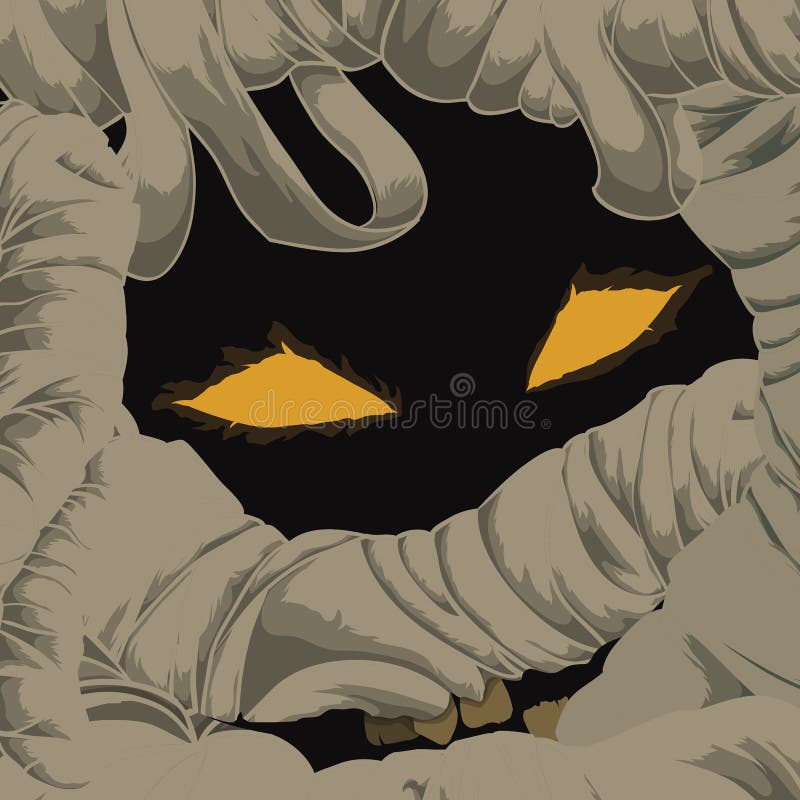 Cursed Mummy with Spooky Smiling Face, Vector Illustration Stock Vector ...
