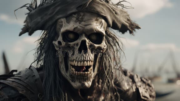 Cursed pirate, close up stock illustration. Illustration of eyepatch ...