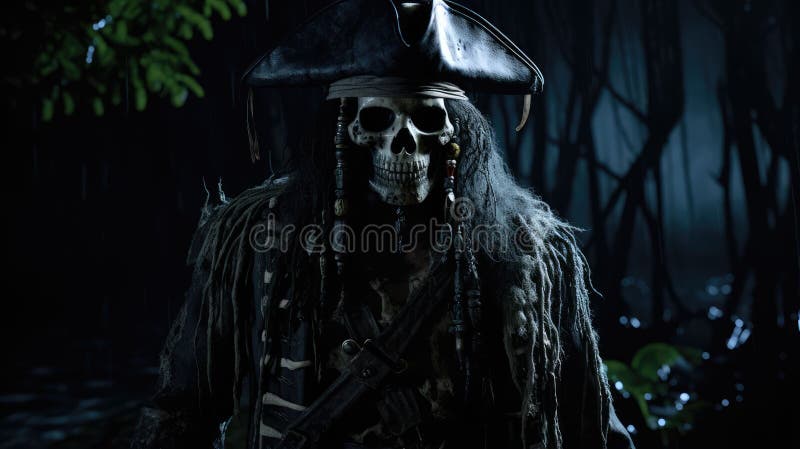 Cursed pirate, close up stock illustration. Illustration of malevolence ...