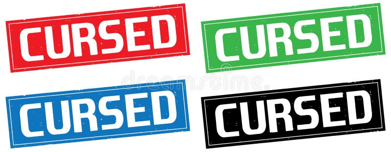 CURSED Text, on Rectangle Stamp Sign. Stock Illustration - Illustration ...