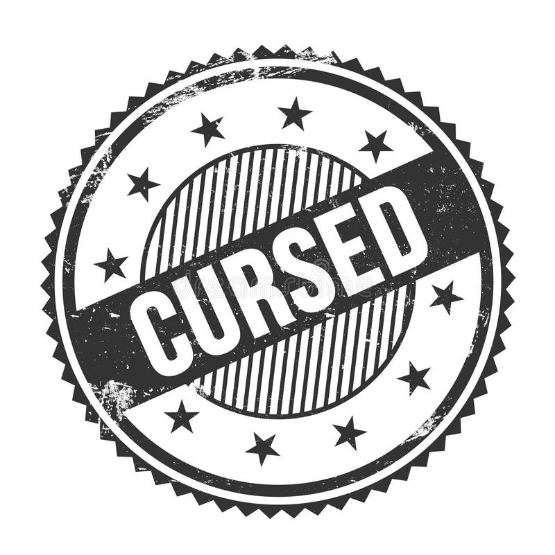 CURSED Text Written on Black Grungy Round Stamp Stock Illustration ...