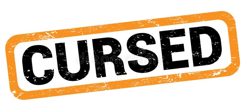 CURSED Text Written on Orange-black Rectangle Stamp Stock Illustration ...