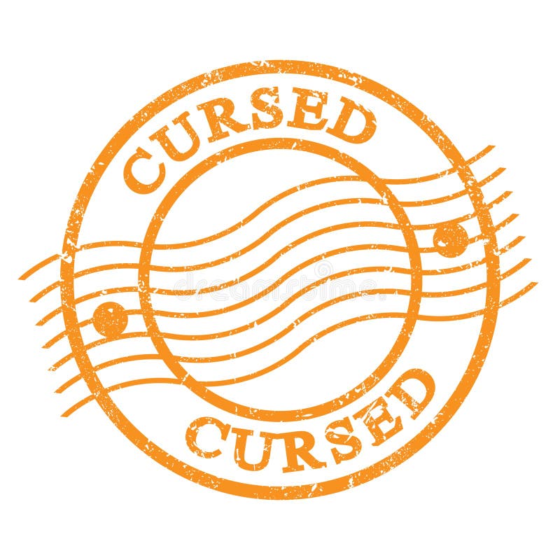CURSED, Text Written on Orange Postal Stamp Stock Illustration ...