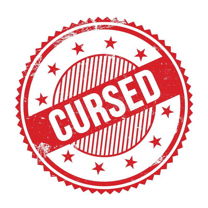 CURSED Text Written on Red Grungy Round Stamp Stock Illustration ...