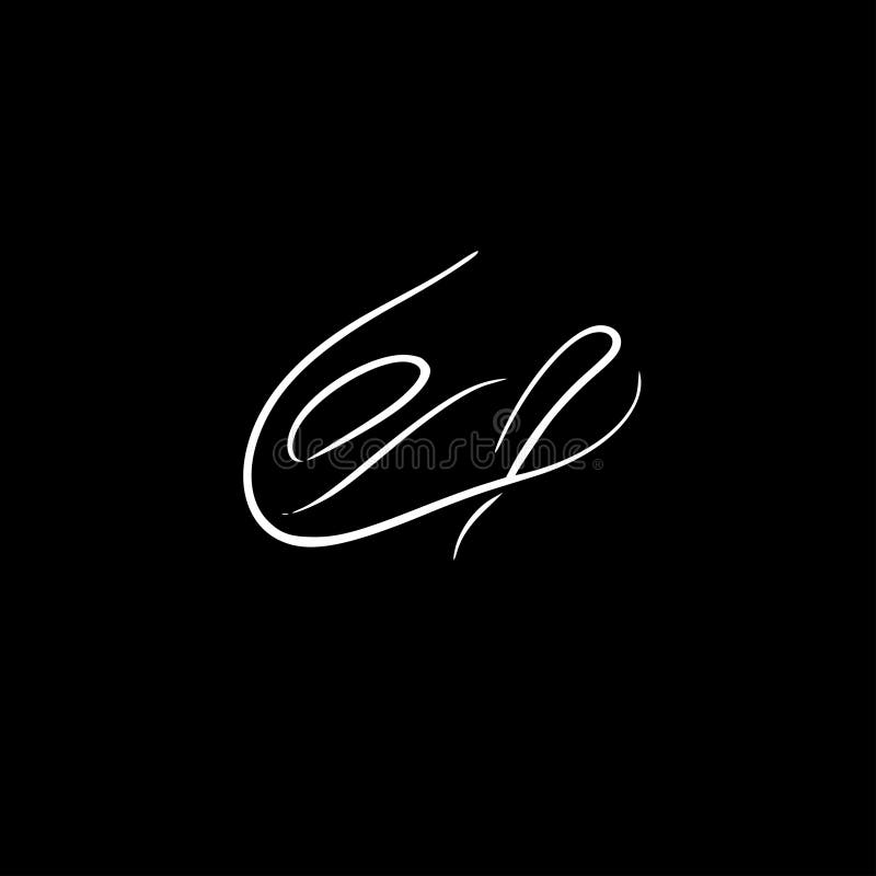 Cursive - Black and White Vector Illustration Stock Vector ...