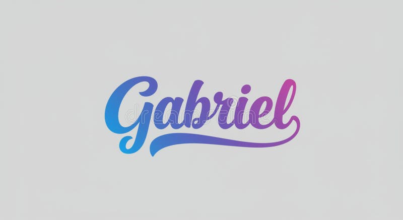 Cursive Font Spelling "Gabriel" in a Gradient from Blue To Purple. the ...