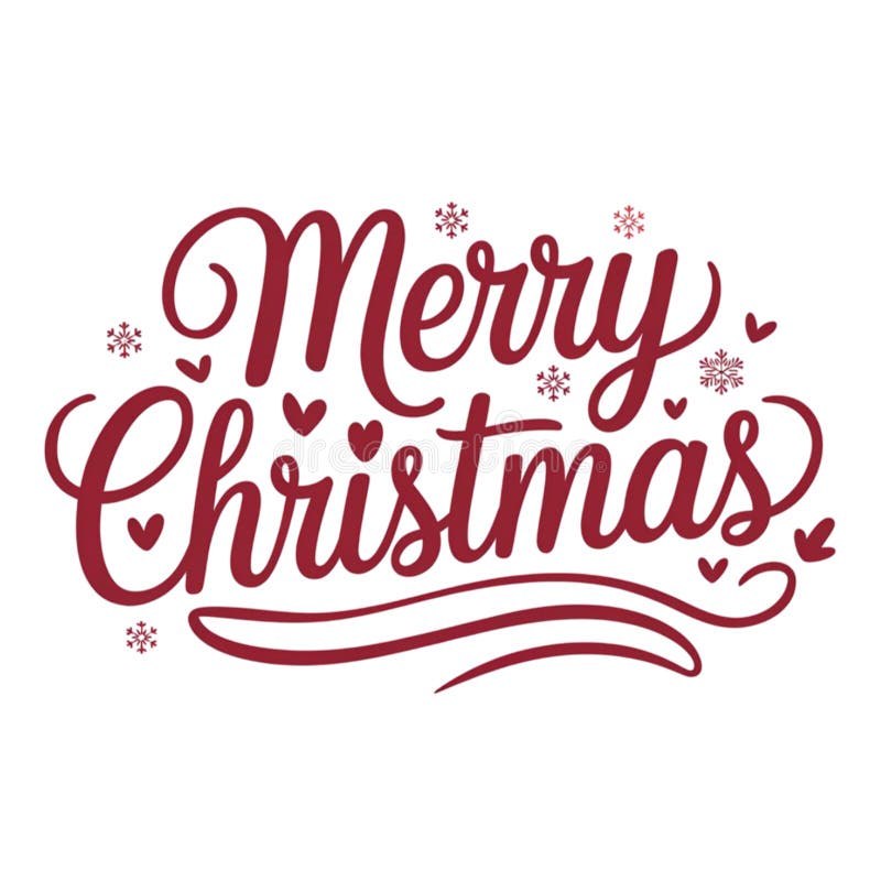 Cursive Lettering Spells Out Merry Christmas Stock Photo - Illustration ...