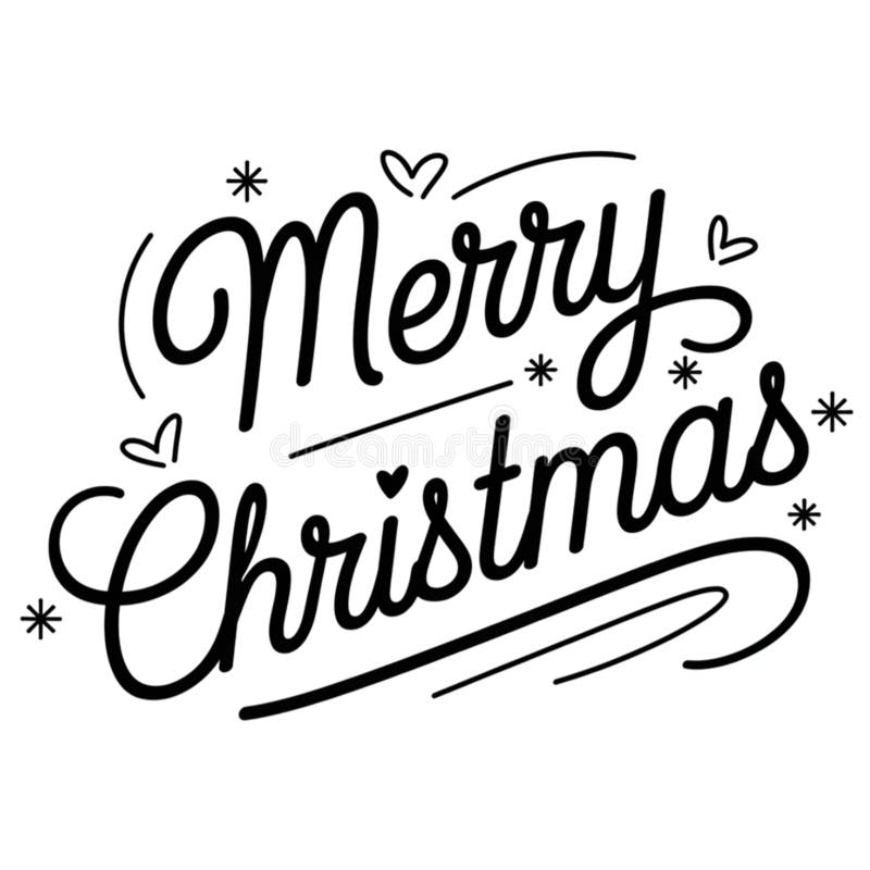 Cursive Lettering Spells Out Merry Christmas Stock Illustration ...